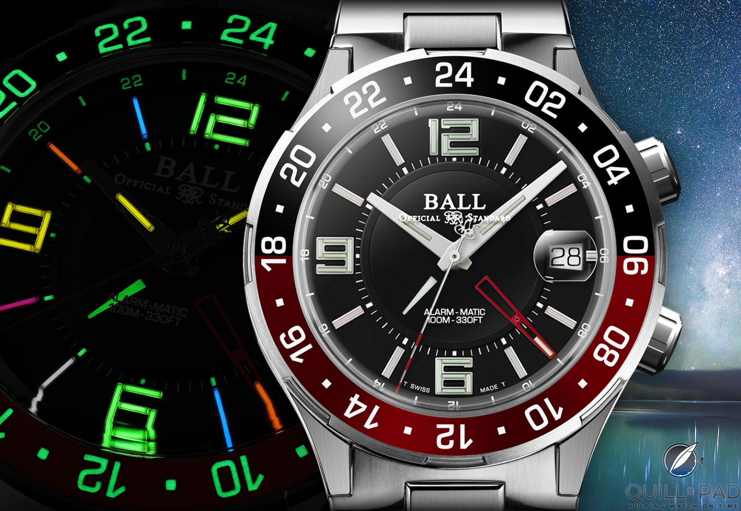 Ball Watch Roadmaster M Model A: Innovative Alarm, GMT, and Lights Up ...